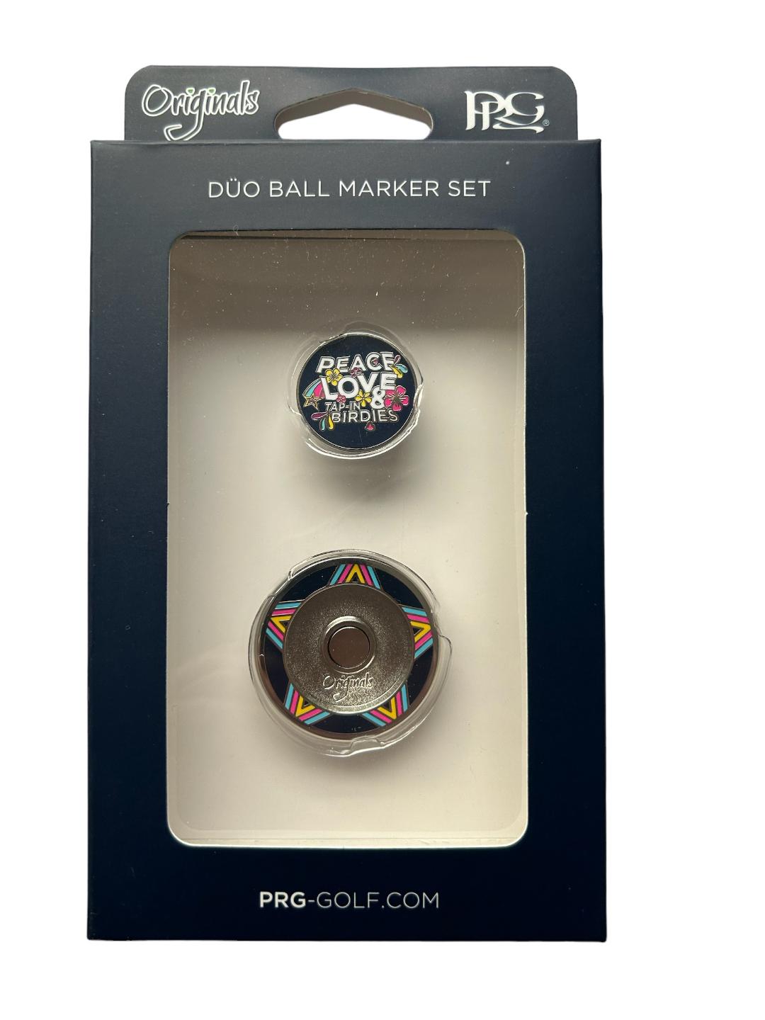 PRG Golf Originals Peace Love and Tap in Birdies Duo Golf Ball Marker ...
