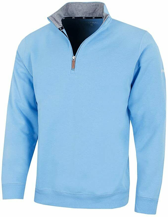 PROQUIP Golf Mistral ¼ Zip Mens Sweater Pullover Light Blue – Golf ...