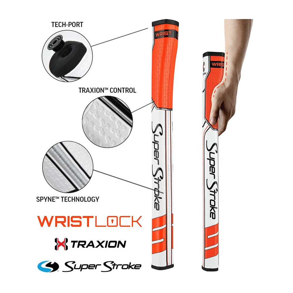 Superstroke Traxion Wrist Lock Putter Grip. Orange / White. – Golf ...
